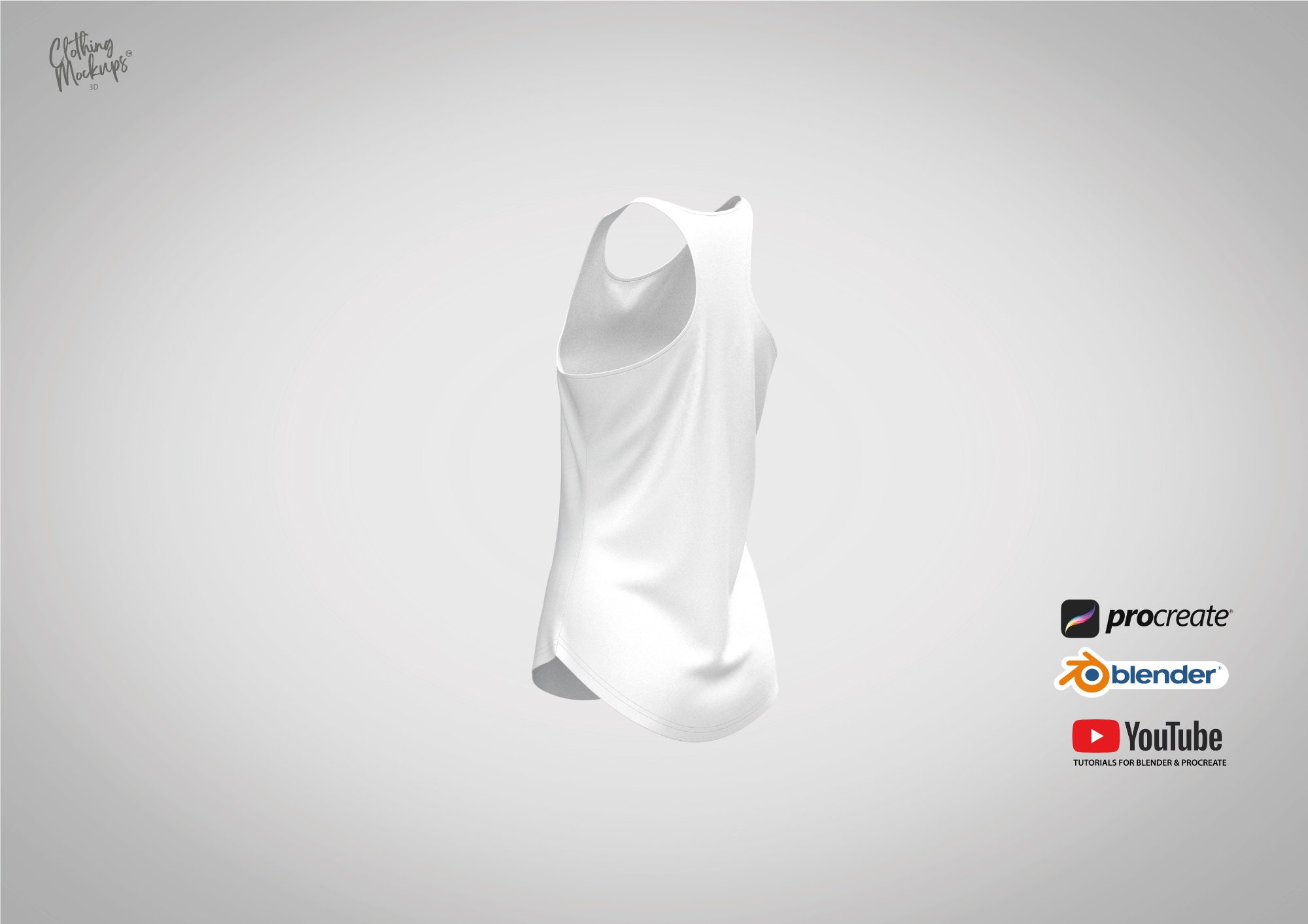 3D Tank Top Procreate and Blender - Etsy