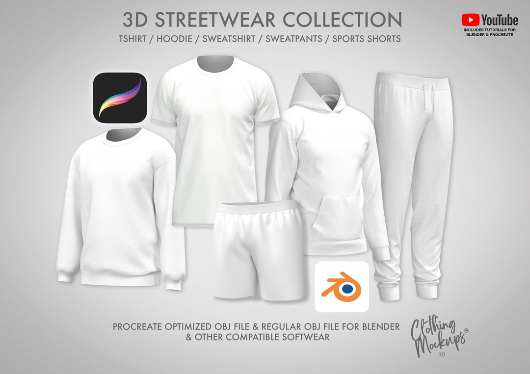 3D STREETWEAR PACK - Procreate, Obj & Blender - Etsy