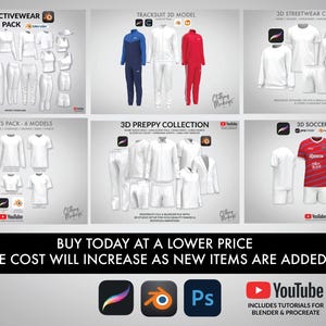 3D Clothing Mockup Full Store Access: Blender, Procreate, Photoshop - Etsy