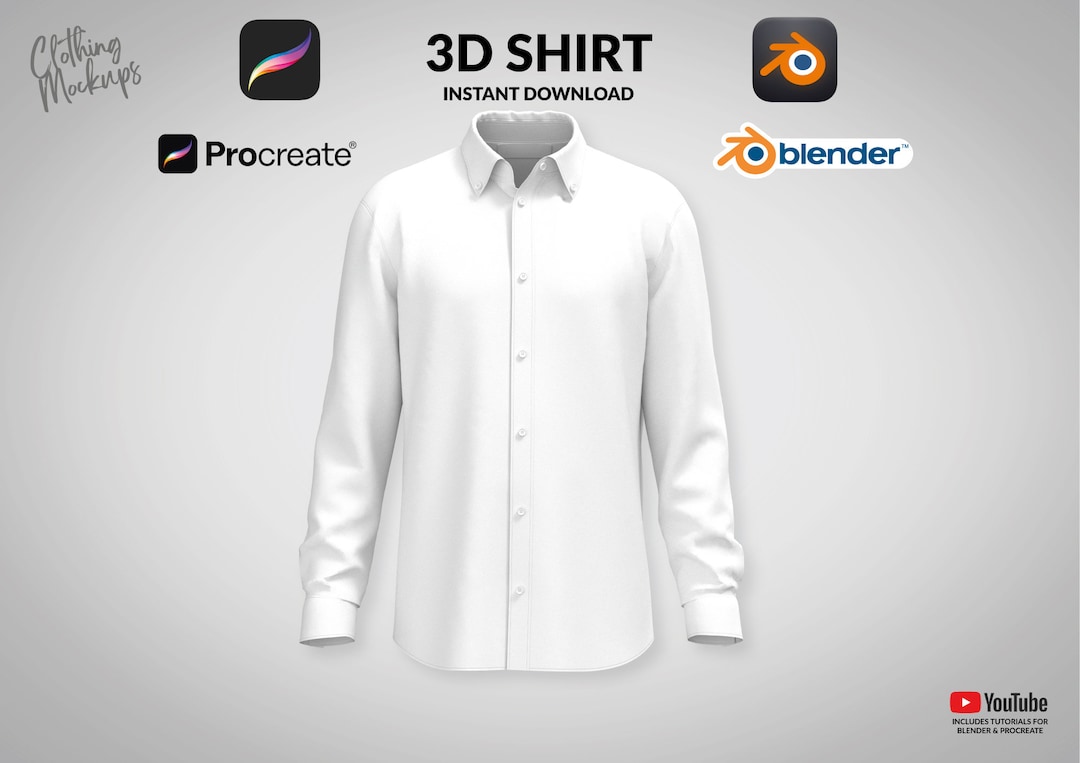 3D Shirt Procreate Blender Animation Mockup Beginner Friendly Tutorial ...
