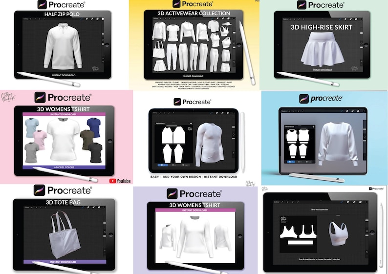 3D Clothing Mockup Full Store Access: Blender, Procreate, Photoshop - Etsy