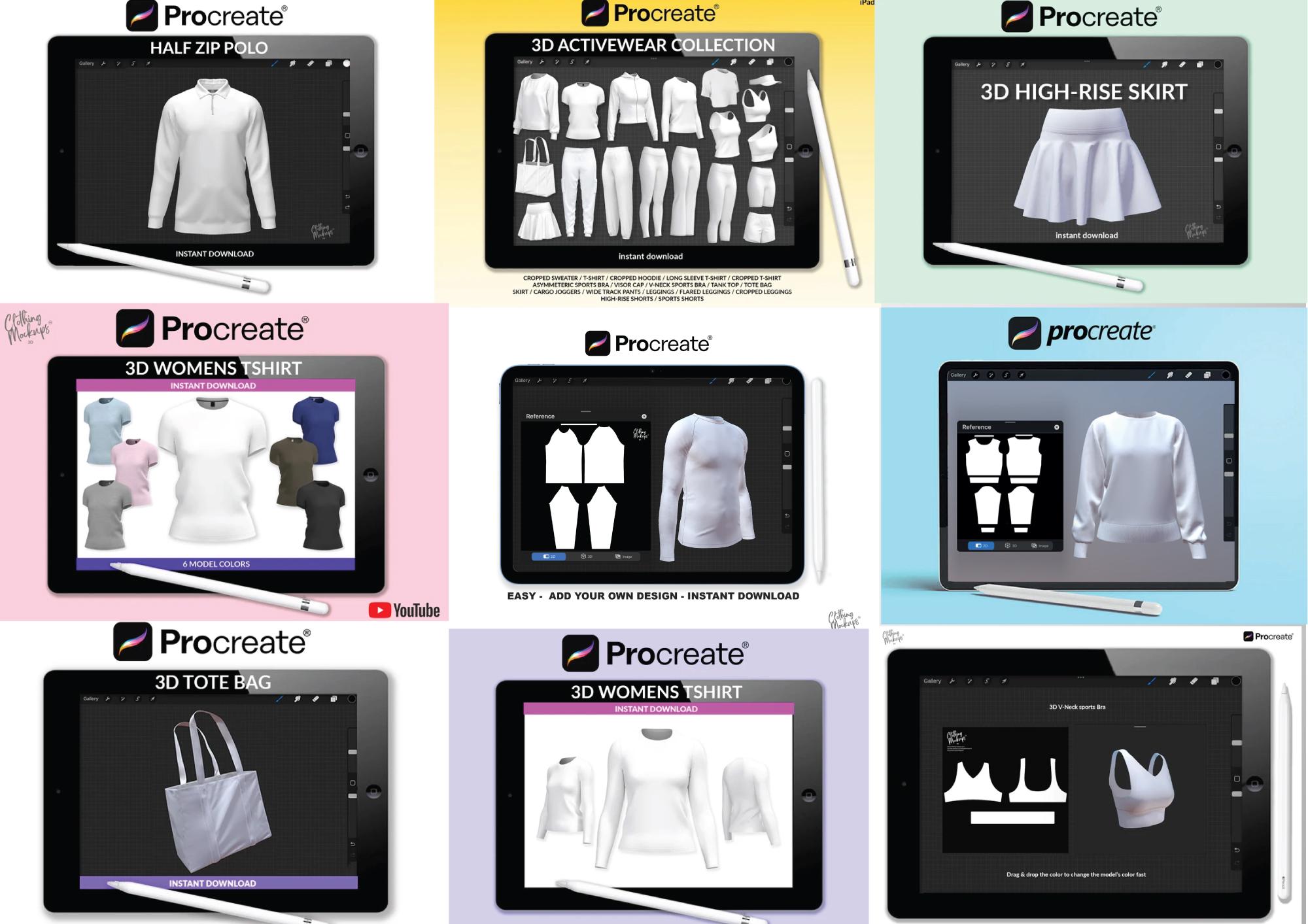 3D Clothing Mockup Full Store Access: Blender, Procreate, Photoshop - Etsy