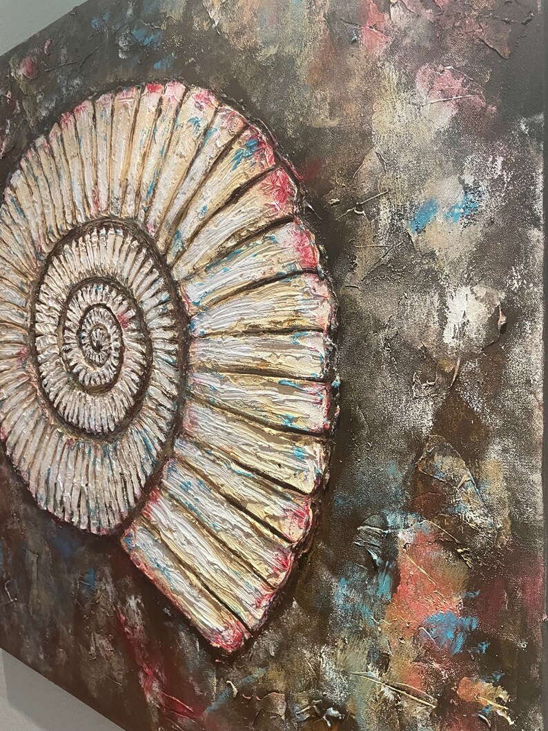 Ammonite Acrylic Painting ammonite, 100 X 100 Cm, Abstract Original ...