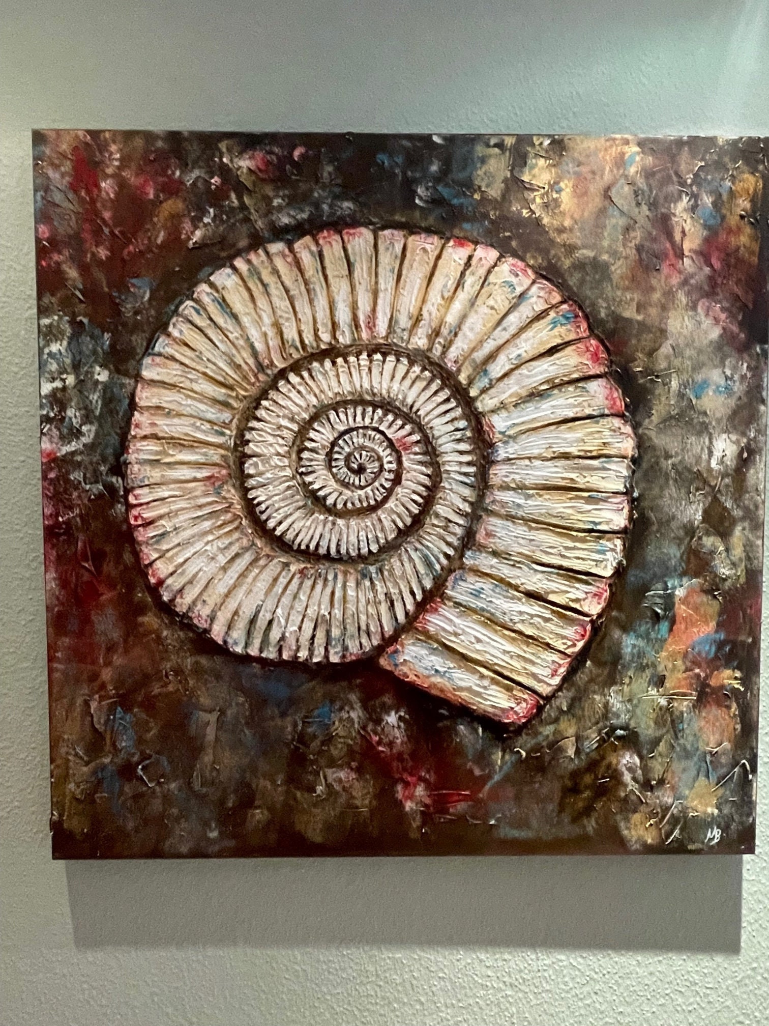 Ammonite Acrylic Painting ammonite, 100 X 100 Cm, Abstract Original ...