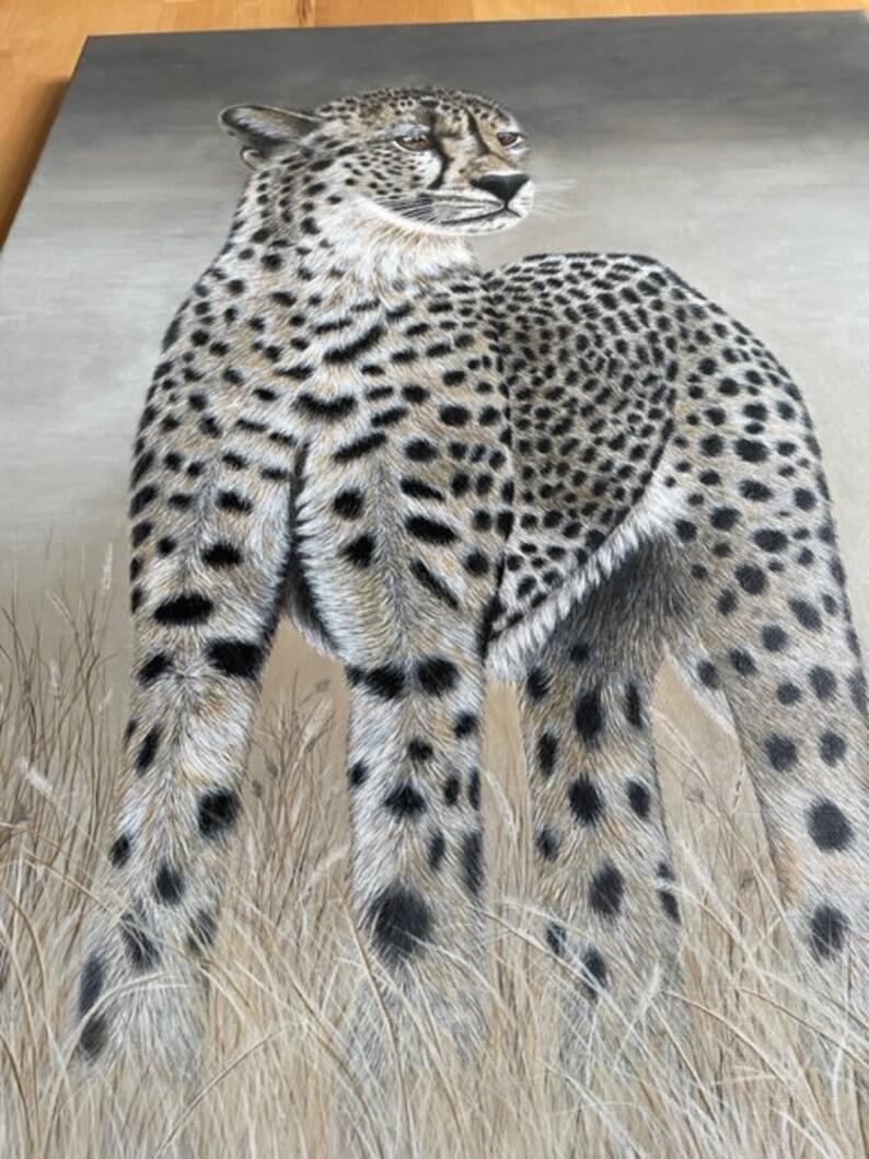 Cheetah Acrylic Painting golden Hour 80 X 100 Cm - Etsy
