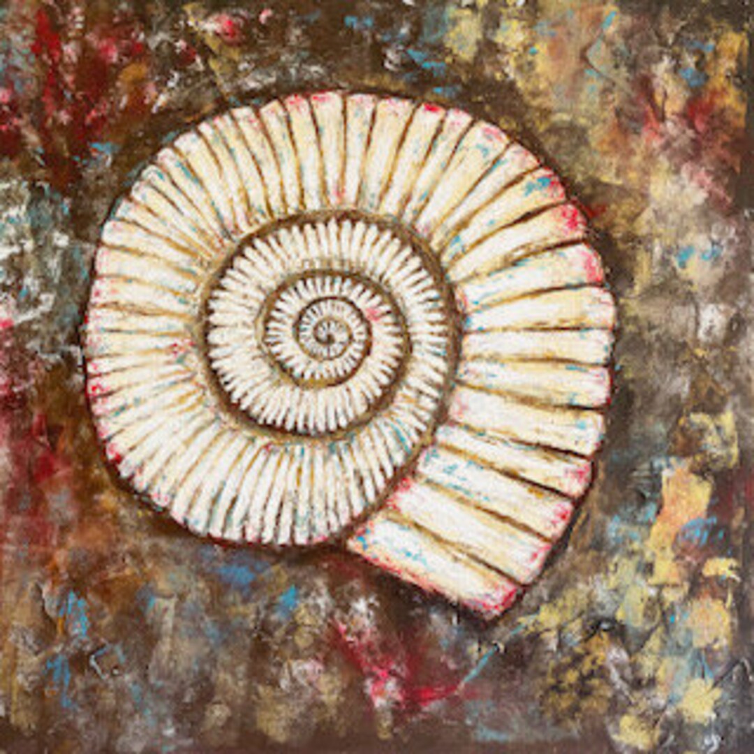 Ammonite Acrylic Painting ammonite, 100 X 100 Cm, Abstract Original ...