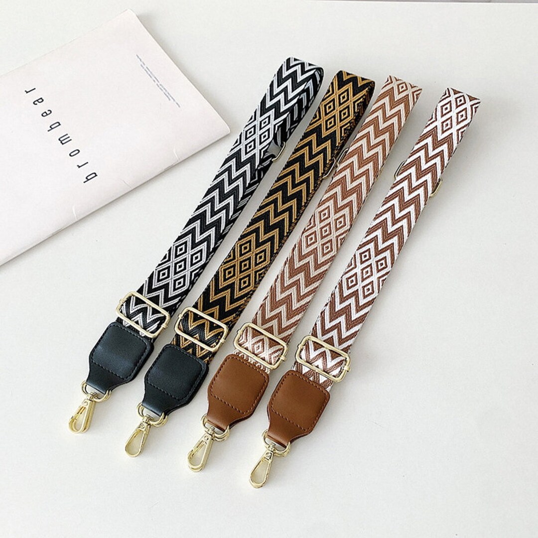 Black Irregular Stripe Shoulder Strap,purse Straps,adjustable Crossbody ...