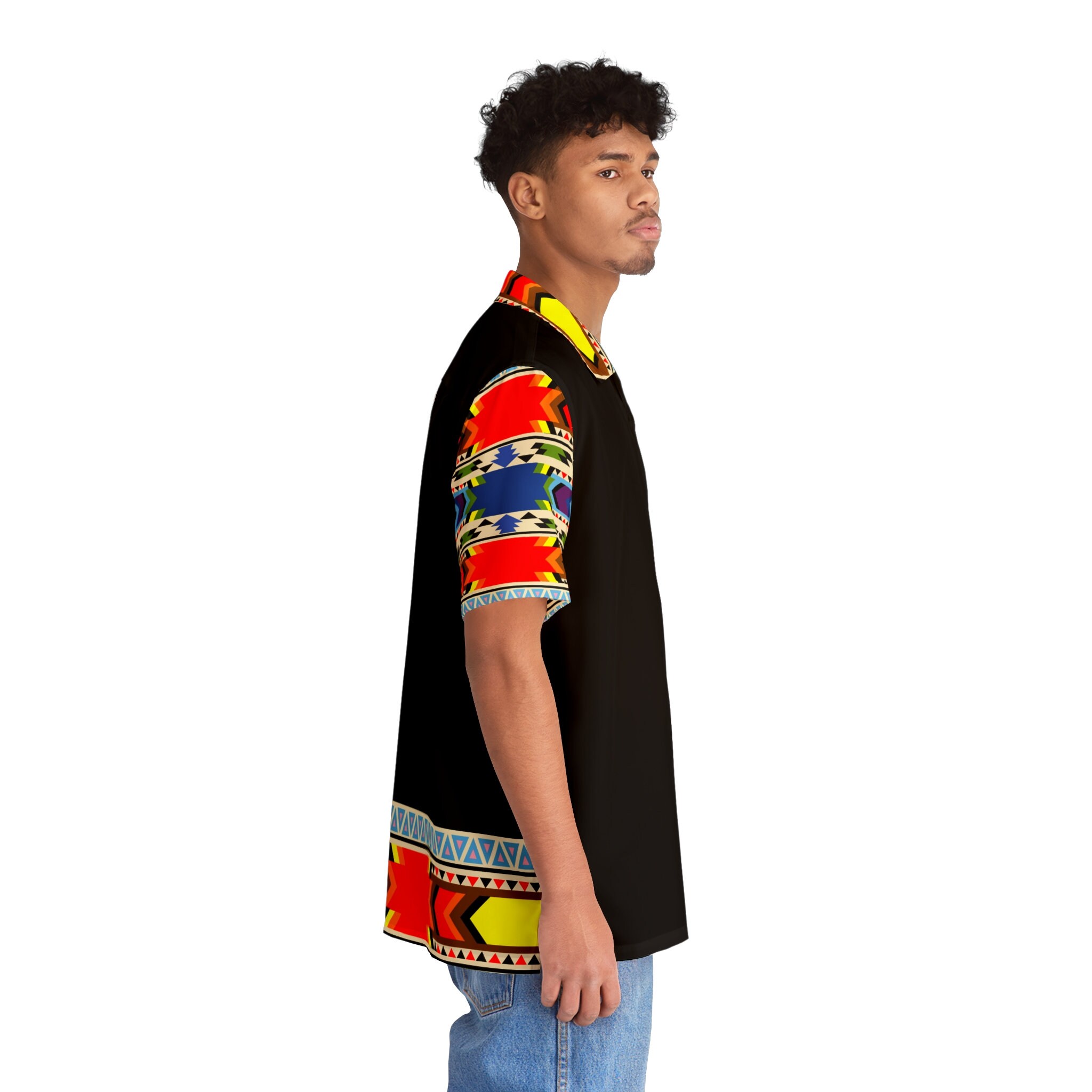 Rainbow Native American Style Print Hawaiian Shirt - Etsy