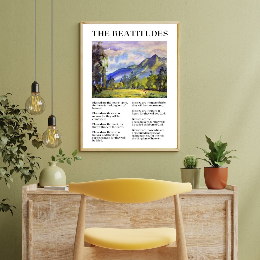 The Beatitudes Bible Verse Wall Art Christian Wall Art - Etsy