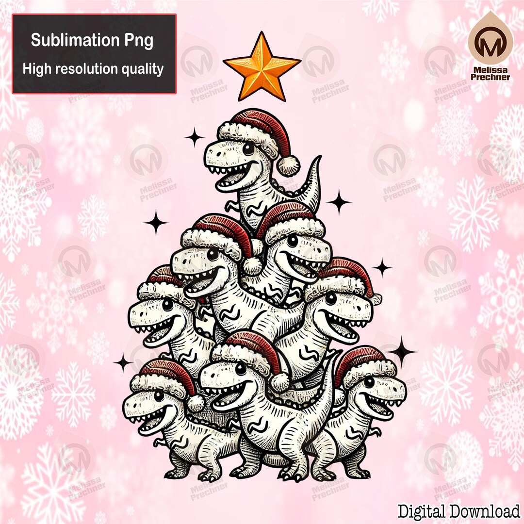 Funny Christmas T-rex Tree PNG, Cute Christmas Png, Christmas Animal ...