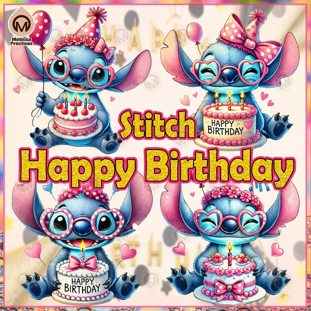 4 Designs Blue Alien Happy Birthday PNG Bundle, Cartoon Character Png ...