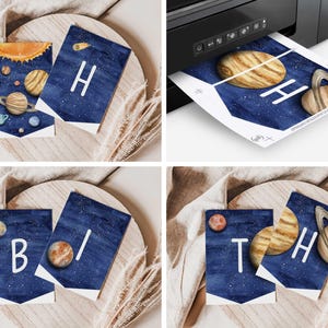 Solar System Birthday Banner, Outer Space Party, Planets Banner, Cosmos ...