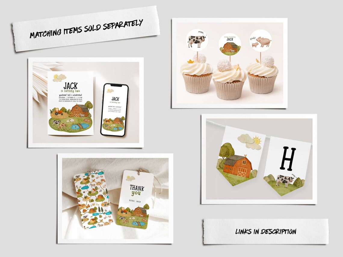 Farm Animal Cupcake Toppers: Watercolor Barnyard Birthday (printable ...