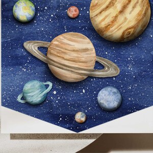 Solar System Birthday Banner, Outer Space Party, Planets Banner, Cosmos ...