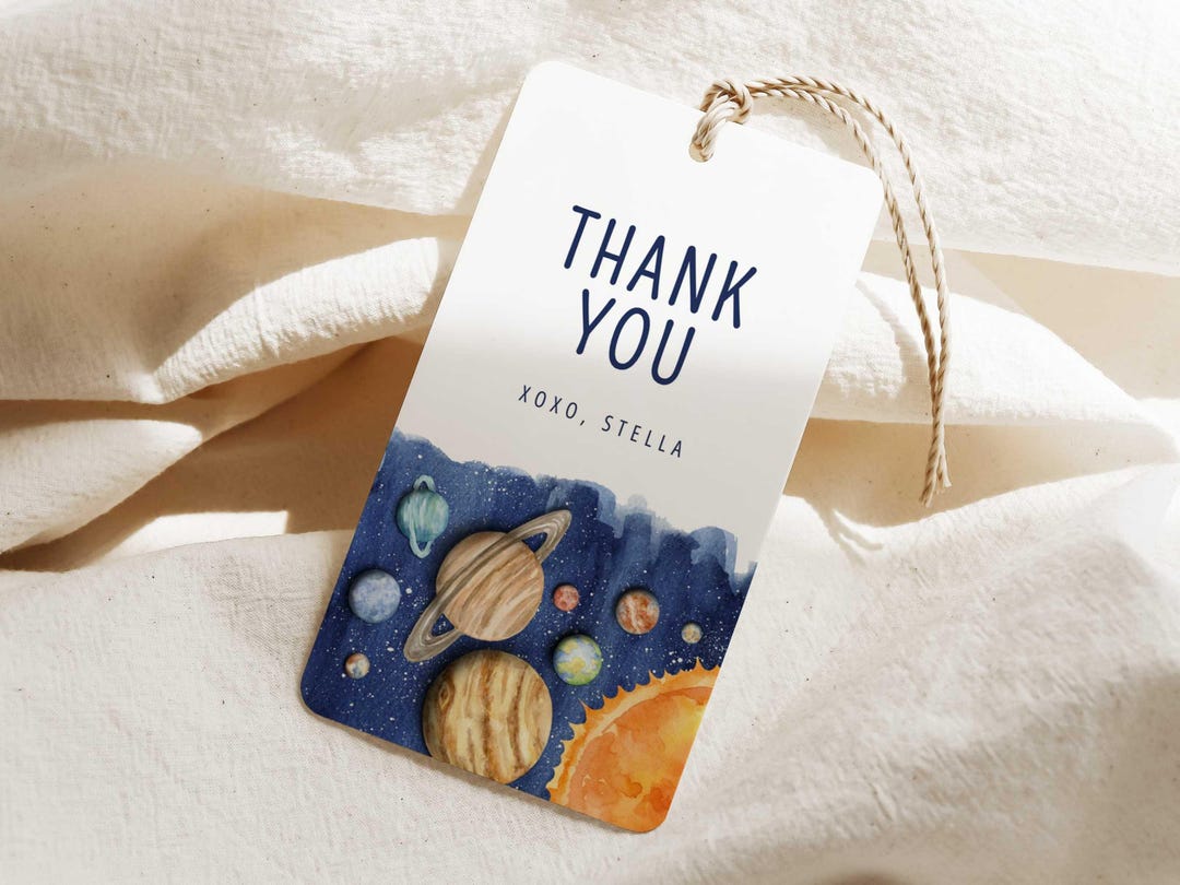 Solar System Favor Tag, Outer Space Party, Planets Gift Tag, Cosmos ...