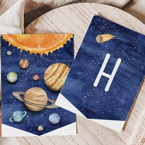 Solar System Birthday Banner, Outer Space Party, Planets Banner, Cosmos ...