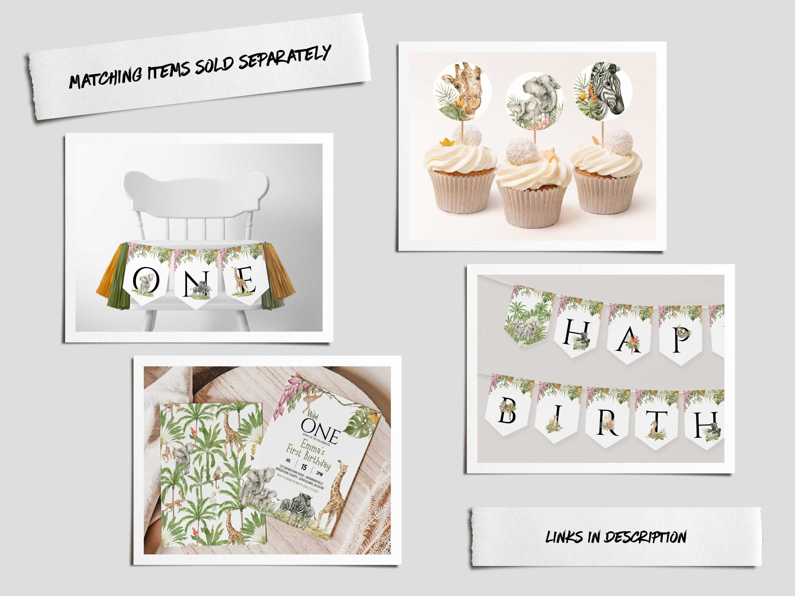 Wild ONE Birthday Banner, First Birthday High Chair Banner, Safari Flag ...