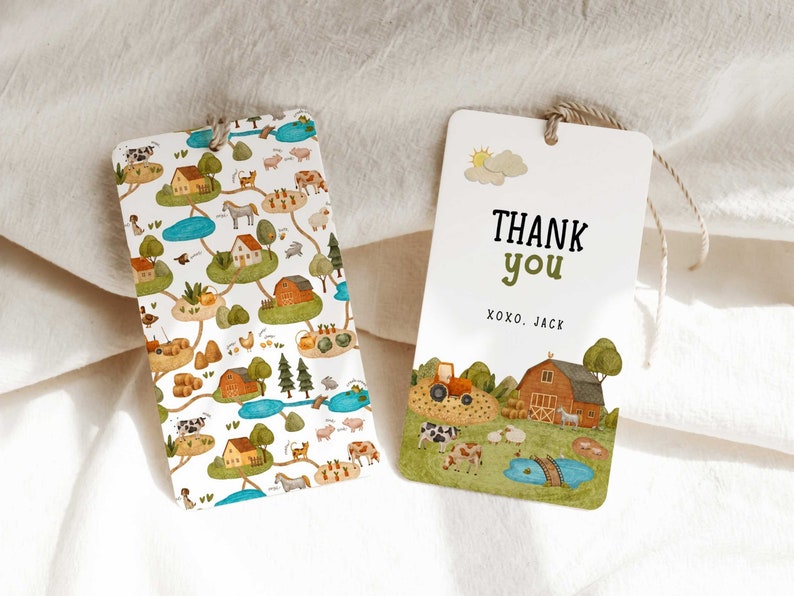 Farm Favor Tags, Elegant Farm Party, Animal Farm Gift Tags, Barn ...