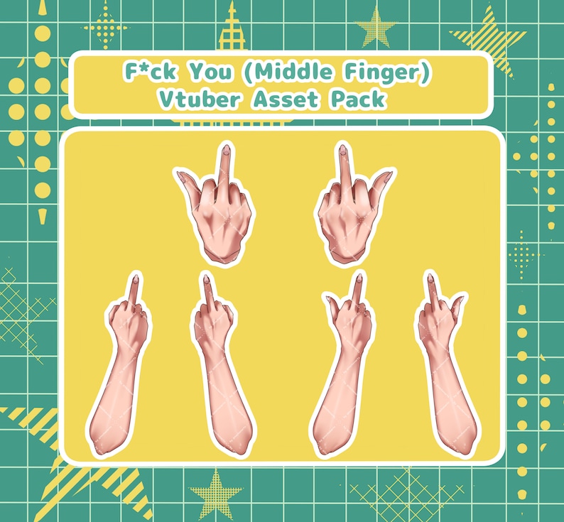 F*ck You Middle Finger Vtuber Asset Pack (not Rigged/ Not Animated ...