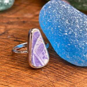 Sterling Silver Sea Pottery Ring, Seaham Sea Pottery, Sea Glass ...