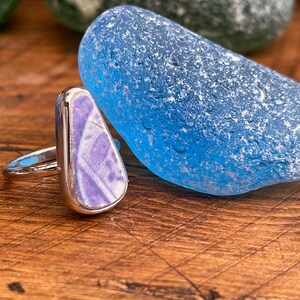 Sterling Silver Sea Pottery Ring, Seaham Sea Pottery, Sea Glass ...