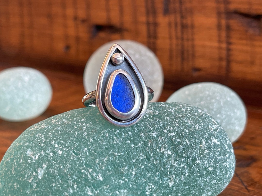 Sterling Silver Sea Glass Ring, Seaham Sea Glass, Silver Ring, Artisan ...