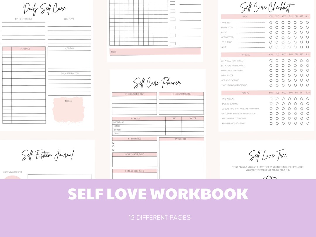 Self Care Workbook, Self Love Workbook, Self Love Journal, Self Love ...