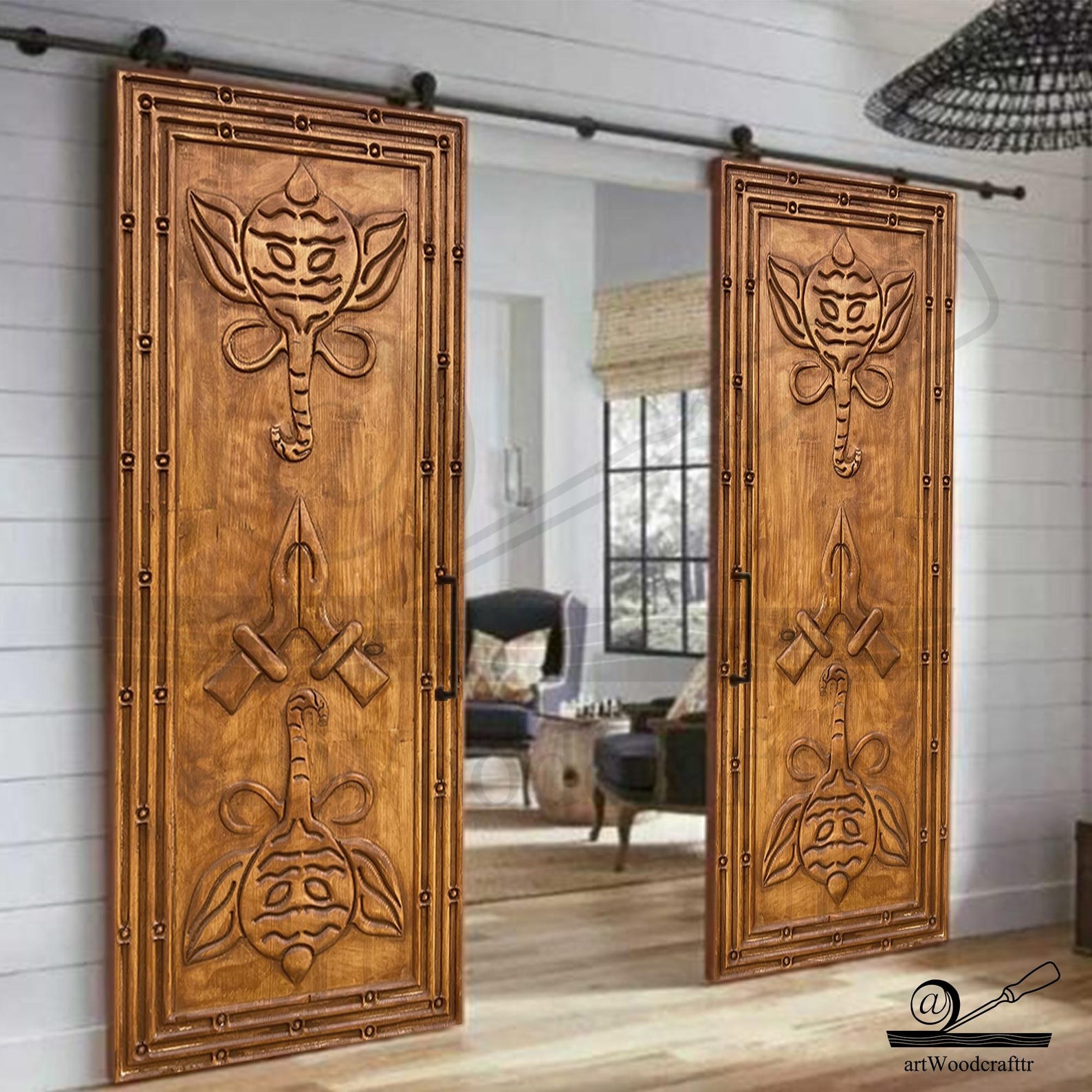 Indian Motifs, Hand Carved Door, Custom Size Door, Antique Doors ...