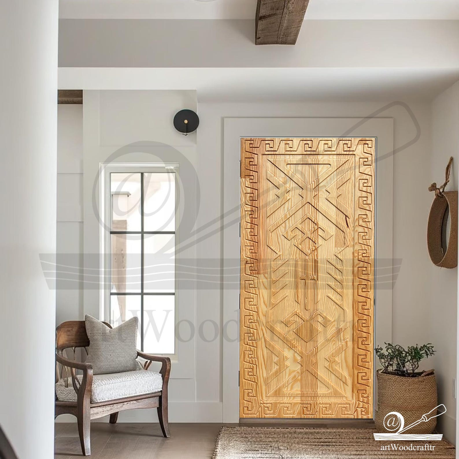 Hand Carved Turkish Door: Symbolic Wood Art, Custom Size - Etsy