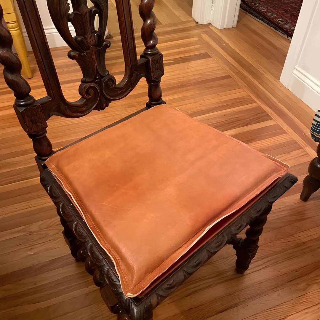 Leather Seat Cover Wood Chair Car Seat Cotton Foam Stuffing – Rustic ...