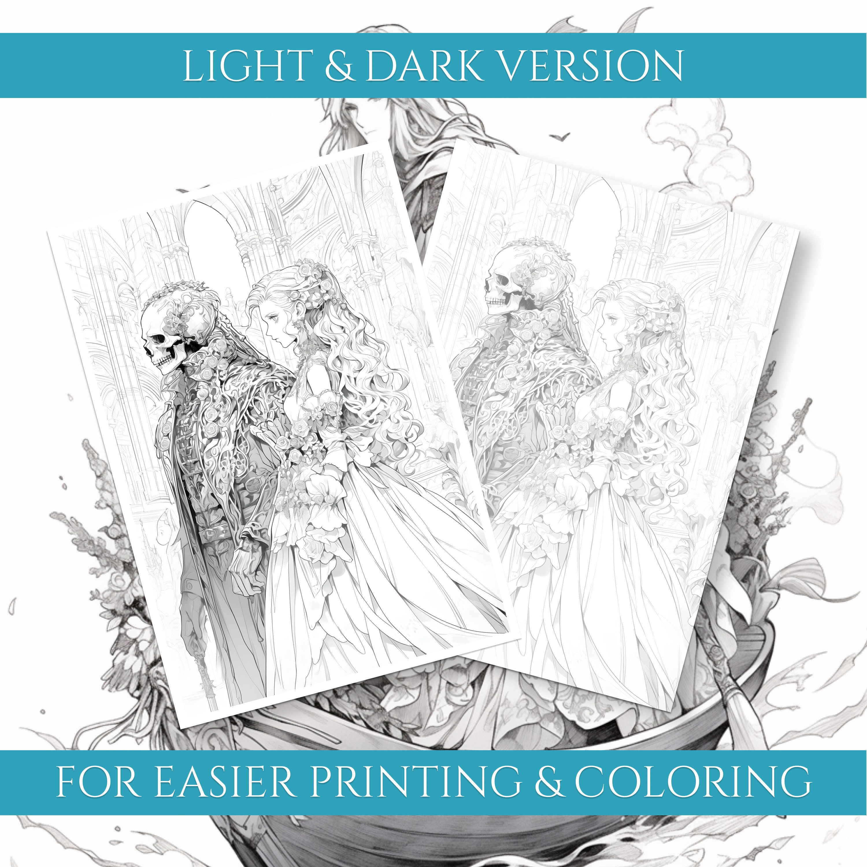 30 Fantasy Anime Coloring Book Mix Volume I Coloring Page for Adults ...