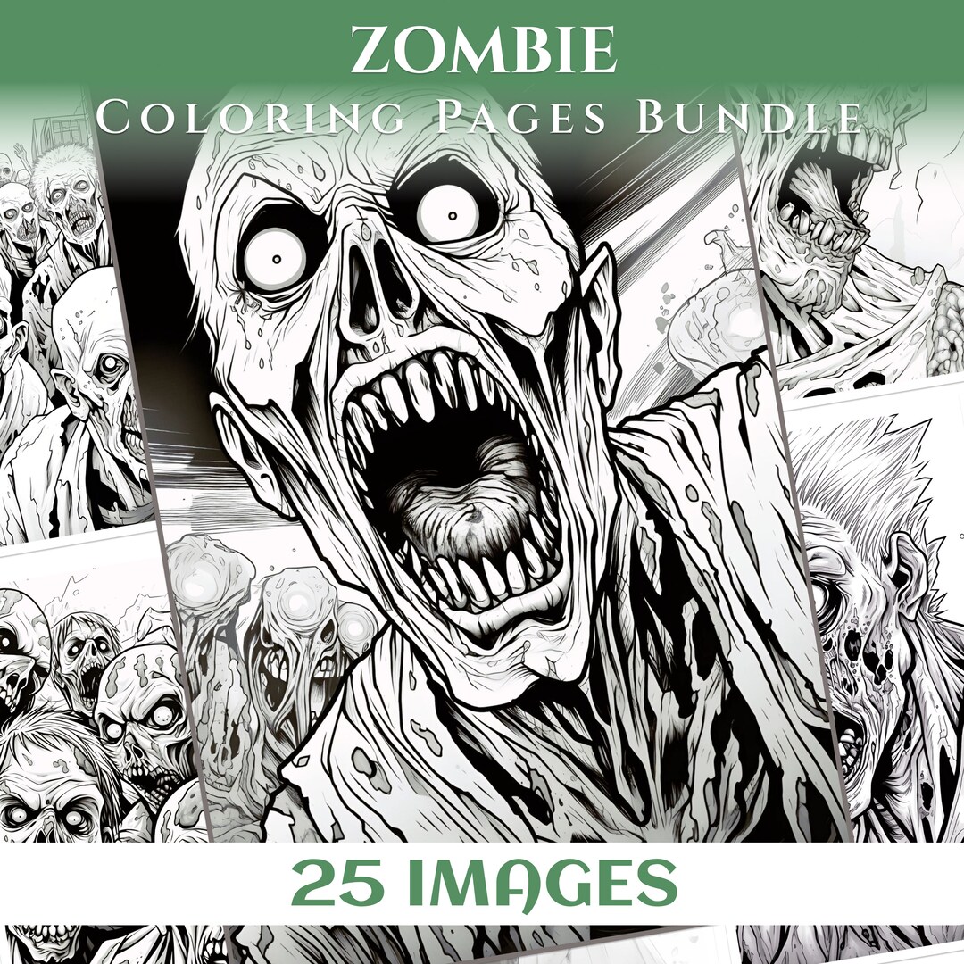 25 Printable Halloween Zombie Coloring Pages for Adults Printable Book ...