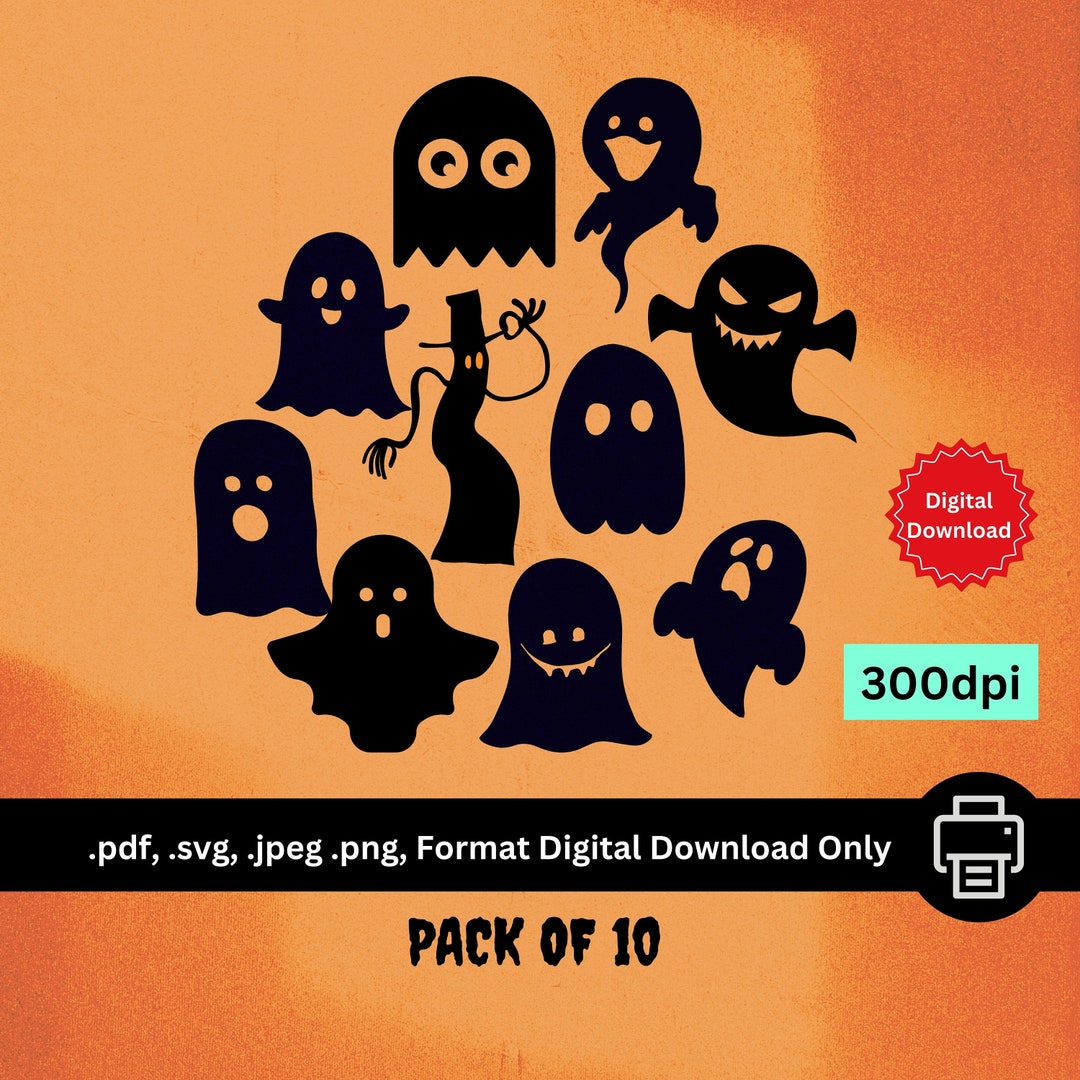 Halloween Ghosts SVG Bundle Pack of 10 Perfect for Halloween - Etsy