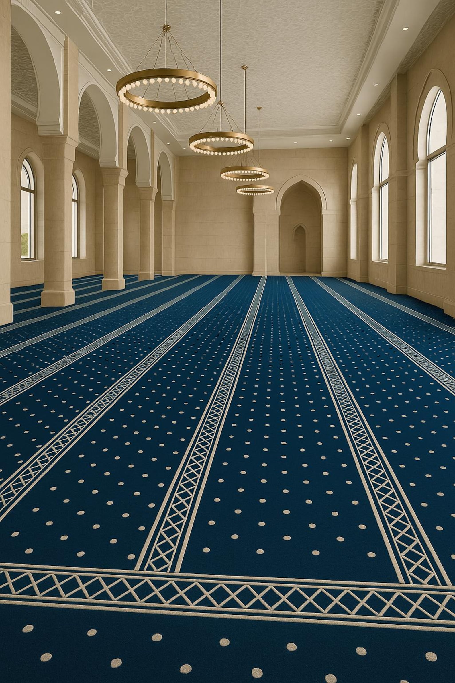 Islamic Geometric Mosque Carpet New Zealand Wool Prayer Hall Rug - Etsy