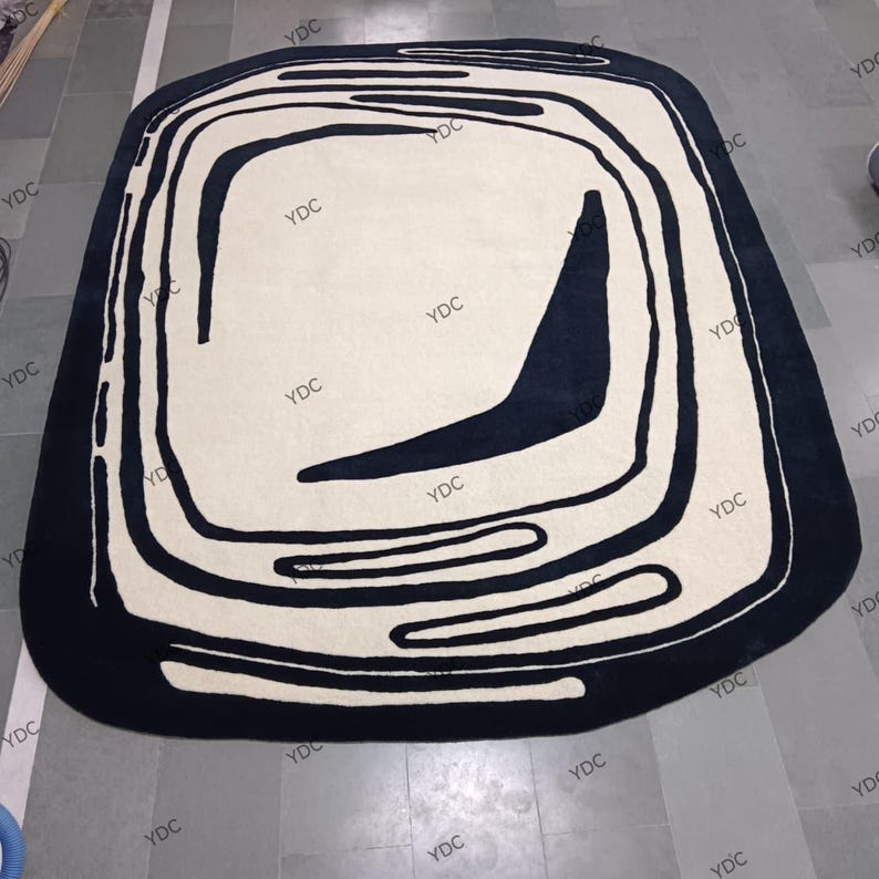 Handmade Sculptural Wool Rug: Modern Freeform Design, 9x12 Area Rug - Etsy