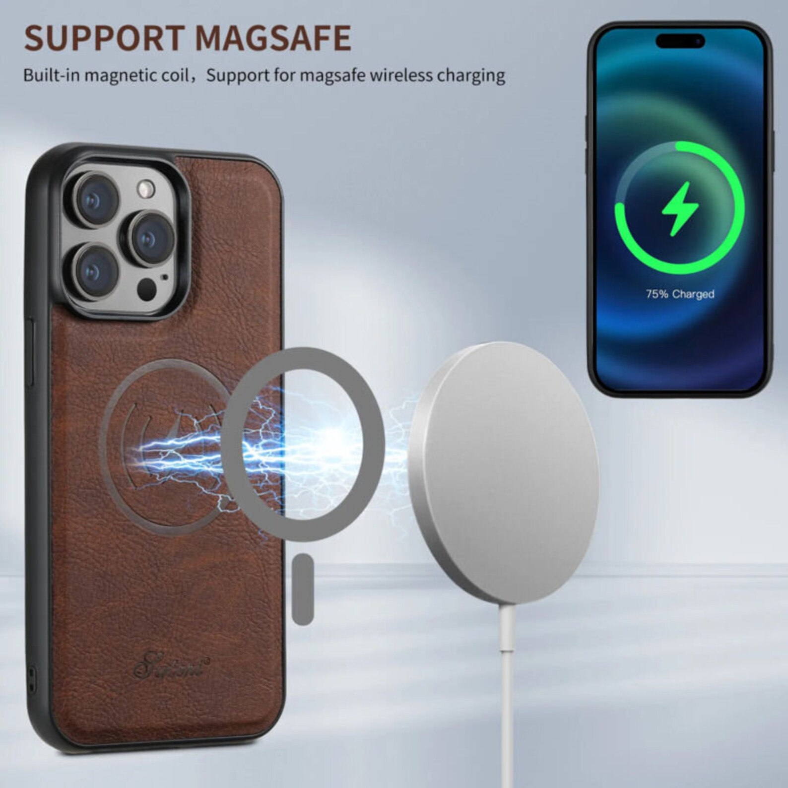 Apple iPhone Magnetic Leather 2 in 1 Phone Case and Card Wallet ...