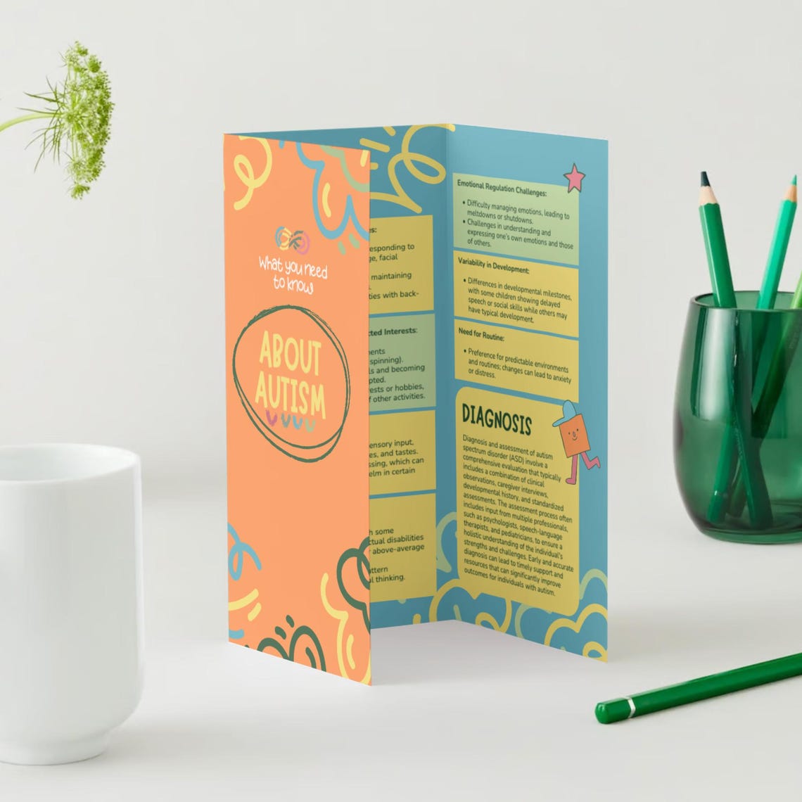 Printable Editable Autism Awareness Brochure | Informative Pamphlet ...