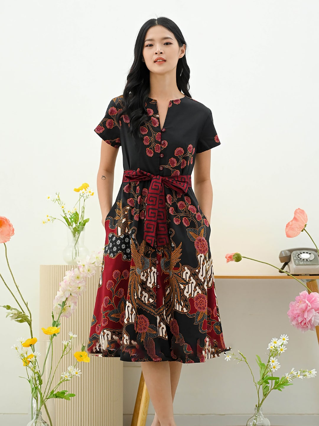 Elegant Midi Batik Dress Nuansa Batik Batik Dress Batik - Etsy