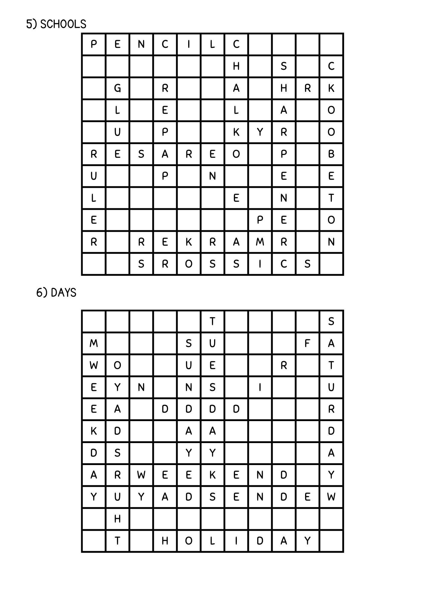 20 Fun Word Search Puzzles for Kids | Medium Level + Answer Key ...