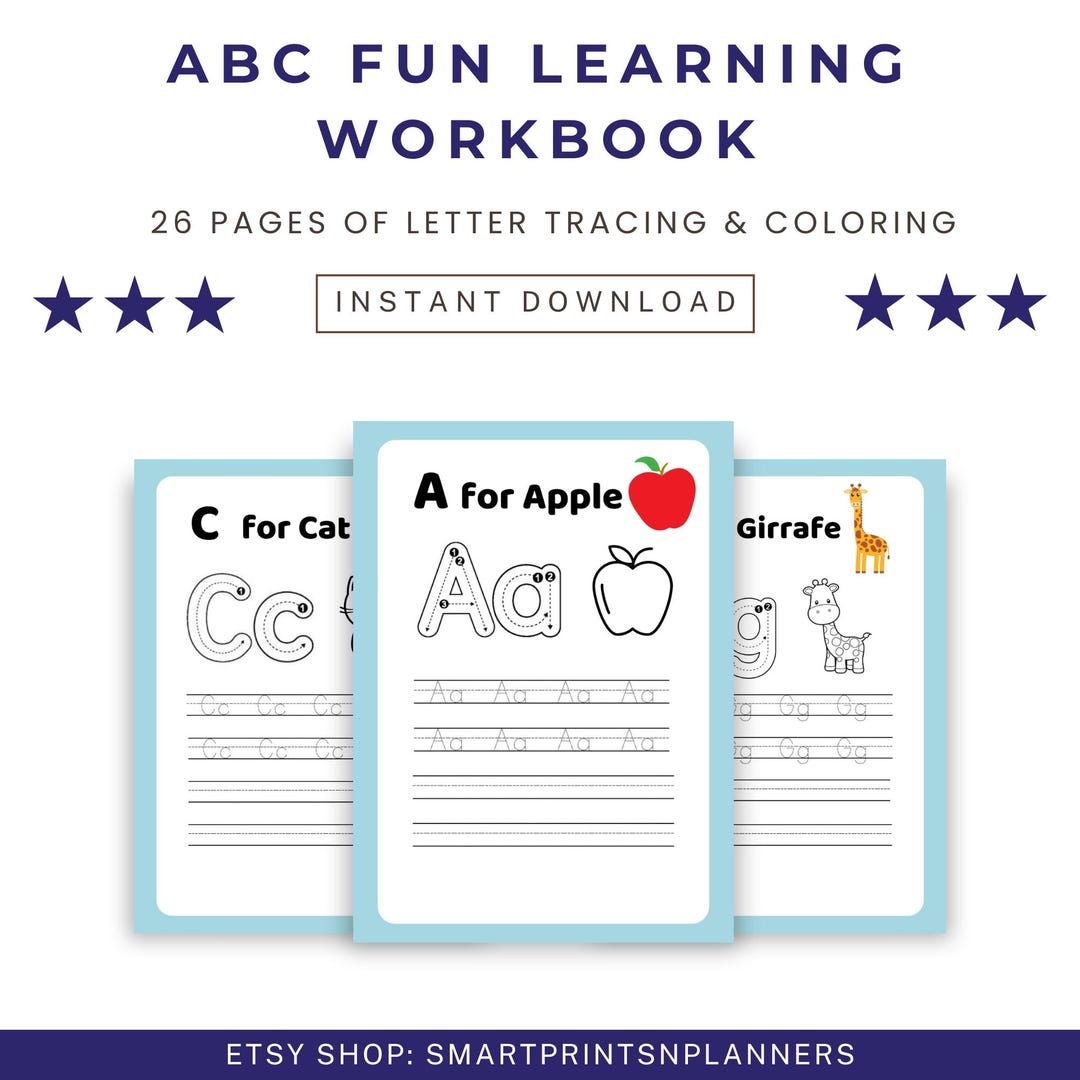 ABC Fun Learning | Alphabet Tracing Workbook | A-Z Tracing Worksheets ...