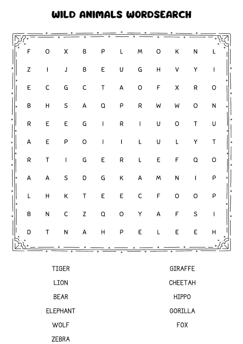 20 Fun Word Search Puzzles for Kids | Medium Level + Answer Key ...