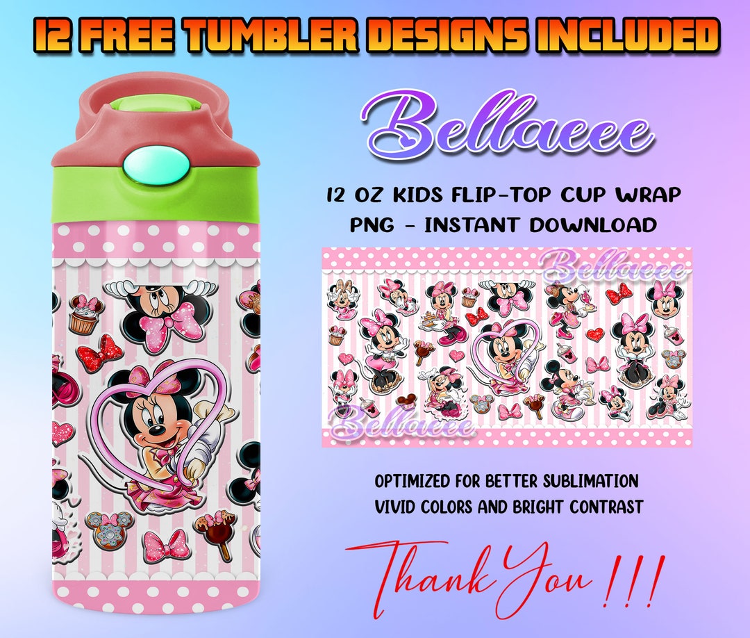 Mouse Cartoon 12 Oz Kids Tumbler Wrap Png Sublimation Digital - Etsy