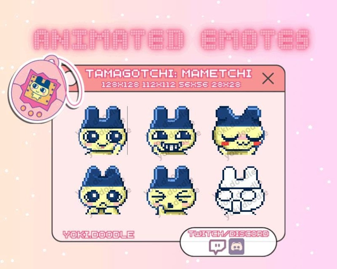 Tamagotchi Mametchi Cute GIF Twitch Discord Emote for Stream Messages ...