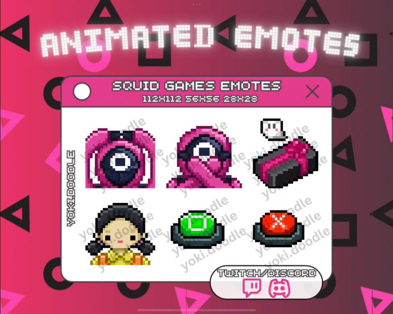 Squid Game Animated Emotes: Pink Soldiers, Masked Men (digital Download ...