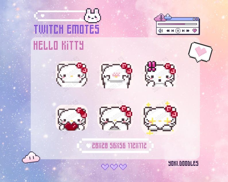 Kawaii Kitty Animated GIF Emotes for Twitch Discord (digital Download ...