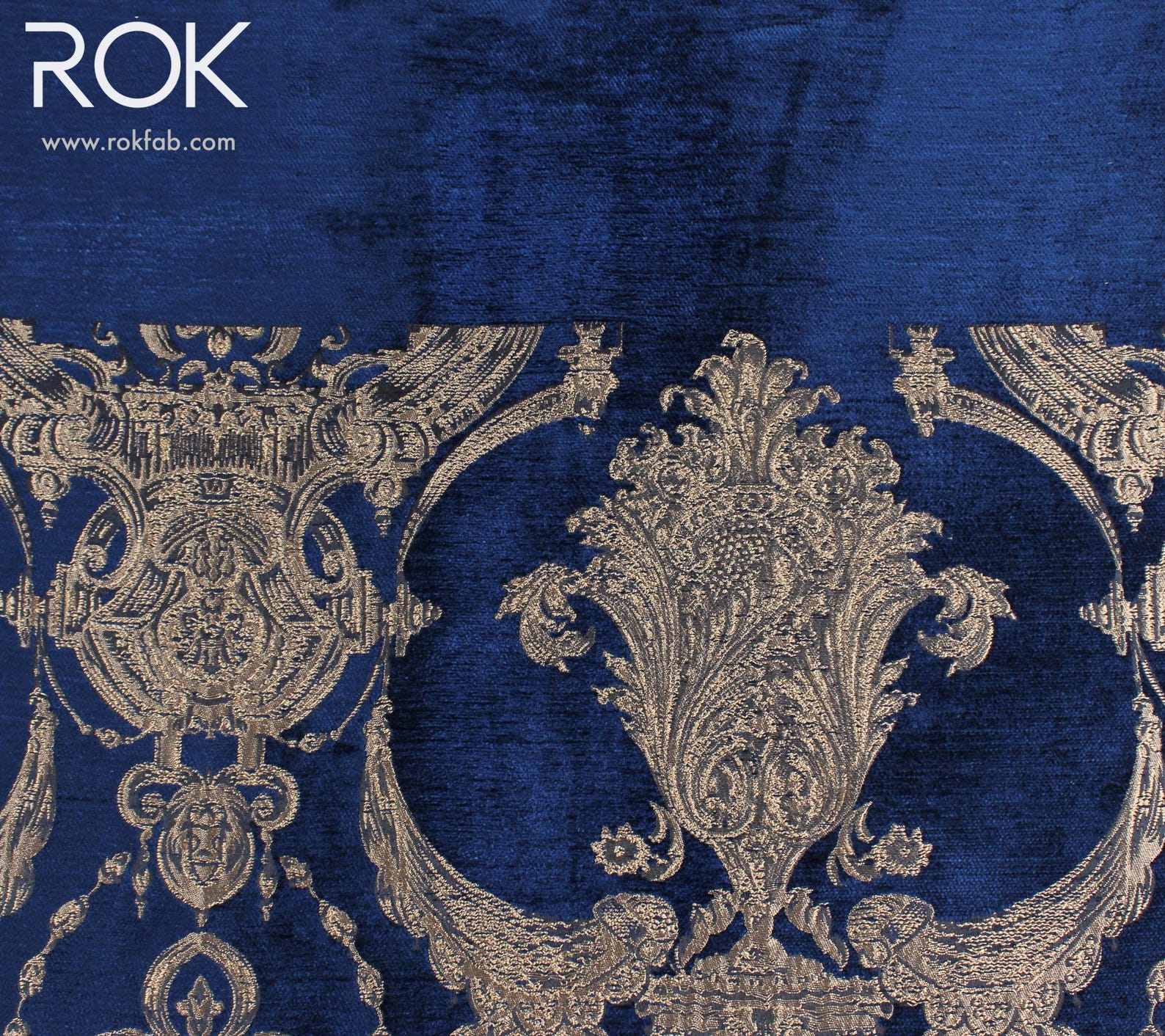 Damask Chenille Jacquard Curtains, Border Design Drapery Panel, Custom ...