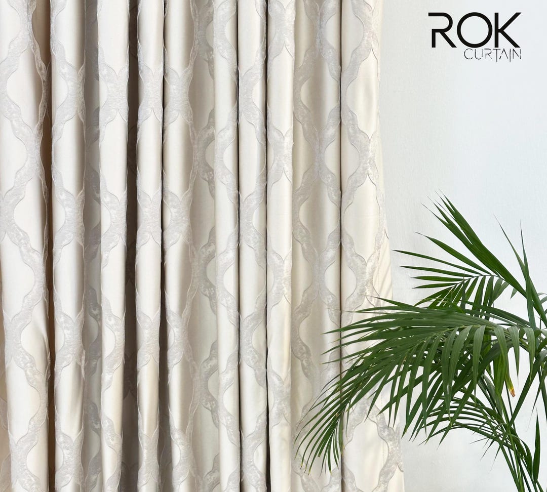 Pleated Modern Classic Trellis Drapery, 100% Solution Dyed Polyester ...