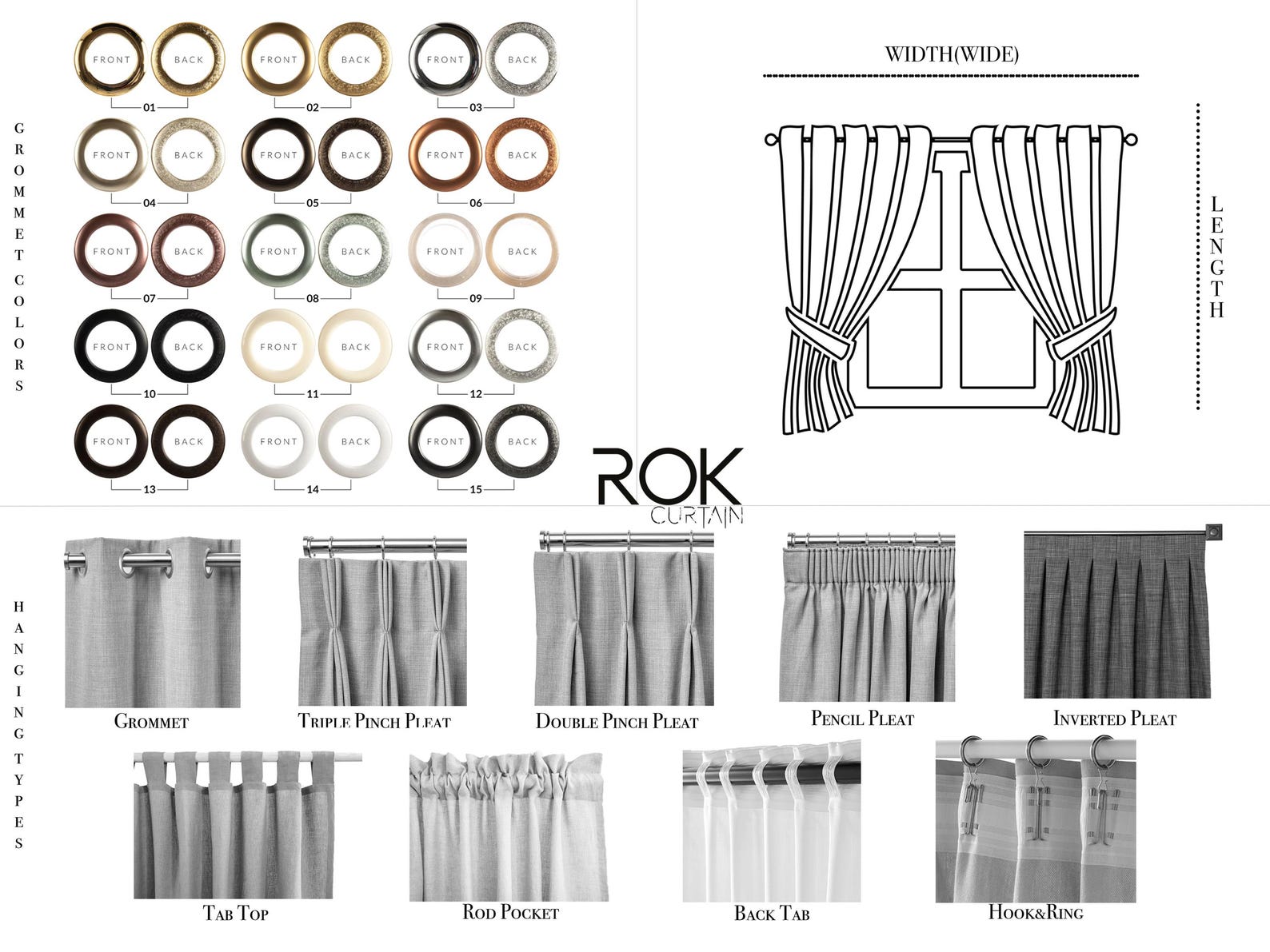 Pinch Pleat Damask Jacquard Curtains With 3D Effect, Custom Pleated ...