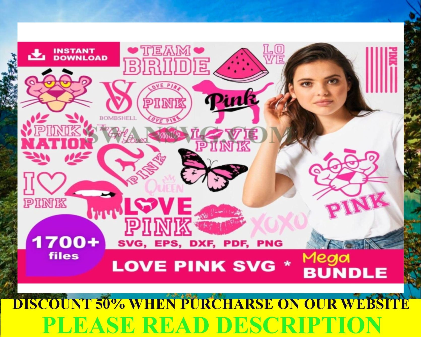 1700 Love Pink Bundle Svg Trending Svg Love Pink Logos Svg - Etsy