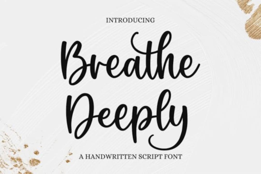 Breathe Deeply Font, Script Beautiful Font, Vintage Font, Cheap Font ...
